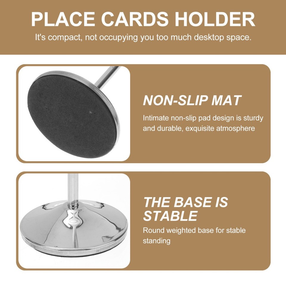 4pcs Stainless Steel Menu Cards Holder Table Number Holder Place Cards ...