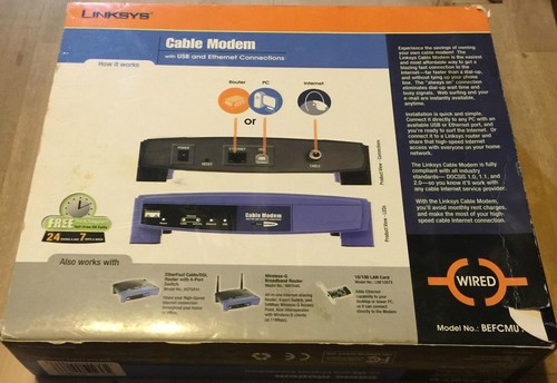 BEFCMU10 Linksys EtherFast LAN cable broadband USB DOCSIS modem ...