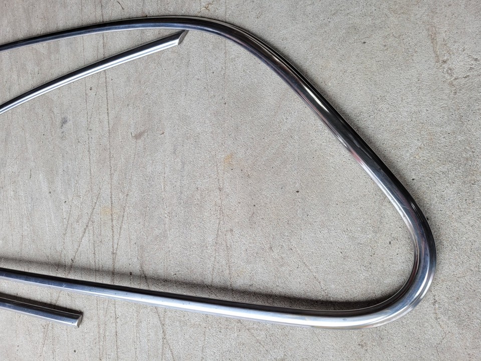 1946 Pontiac Streamliner Torpedo Back Right Side Window Stainless Trim ...