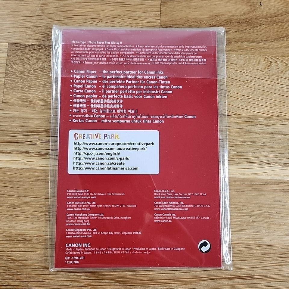 Canon PIXMA 4"x6" Inkjet Photo Paper Plus Sample Pack Glossy II 5 ...