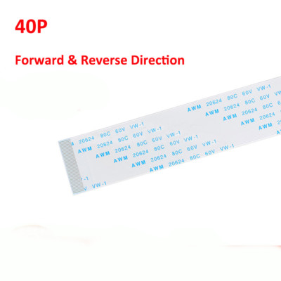 40-Pin FFC/FPC Flexible Flat Ribbon Cable Forward & Reverse Pitch 0.5mm ...