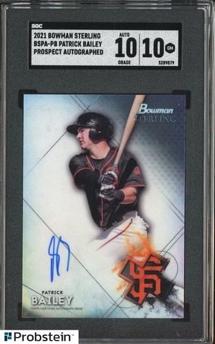 2021 Bowman Sterling Prospect Patick Bailey RC Rookie Giants SGC 10 ...