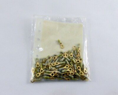 Lot of (100) AMP/TYCO Ring Tongue Terminal, 26-22 AWG, #4, Gold Plated ...