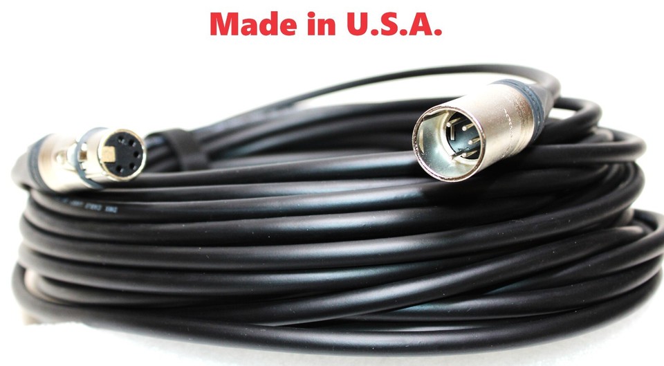 LASE 50 Ft DMX 5 Pin XLR Lighting Cable W/ NEUTRIK LCDMX2-NC5MXX-FXX-N ...