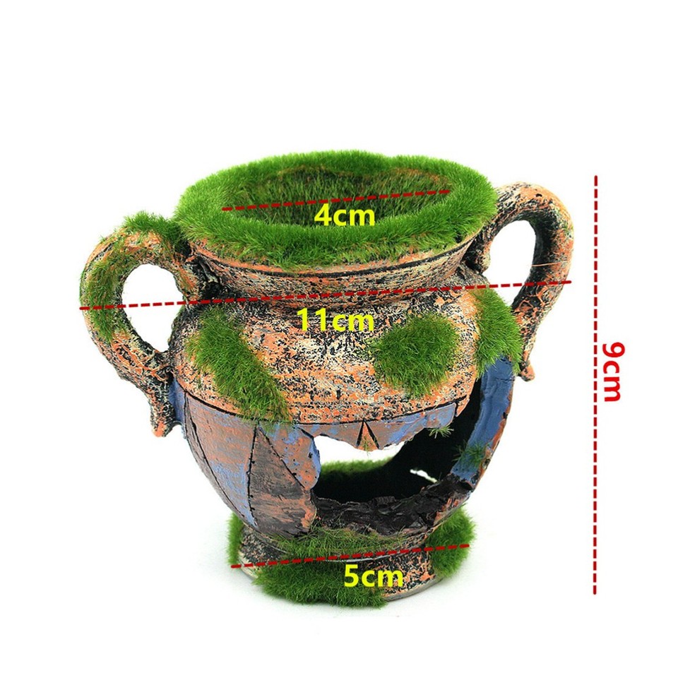 Aquarium Hiding House Flower Pot Fish Tank Figurine Cute Decorations ...