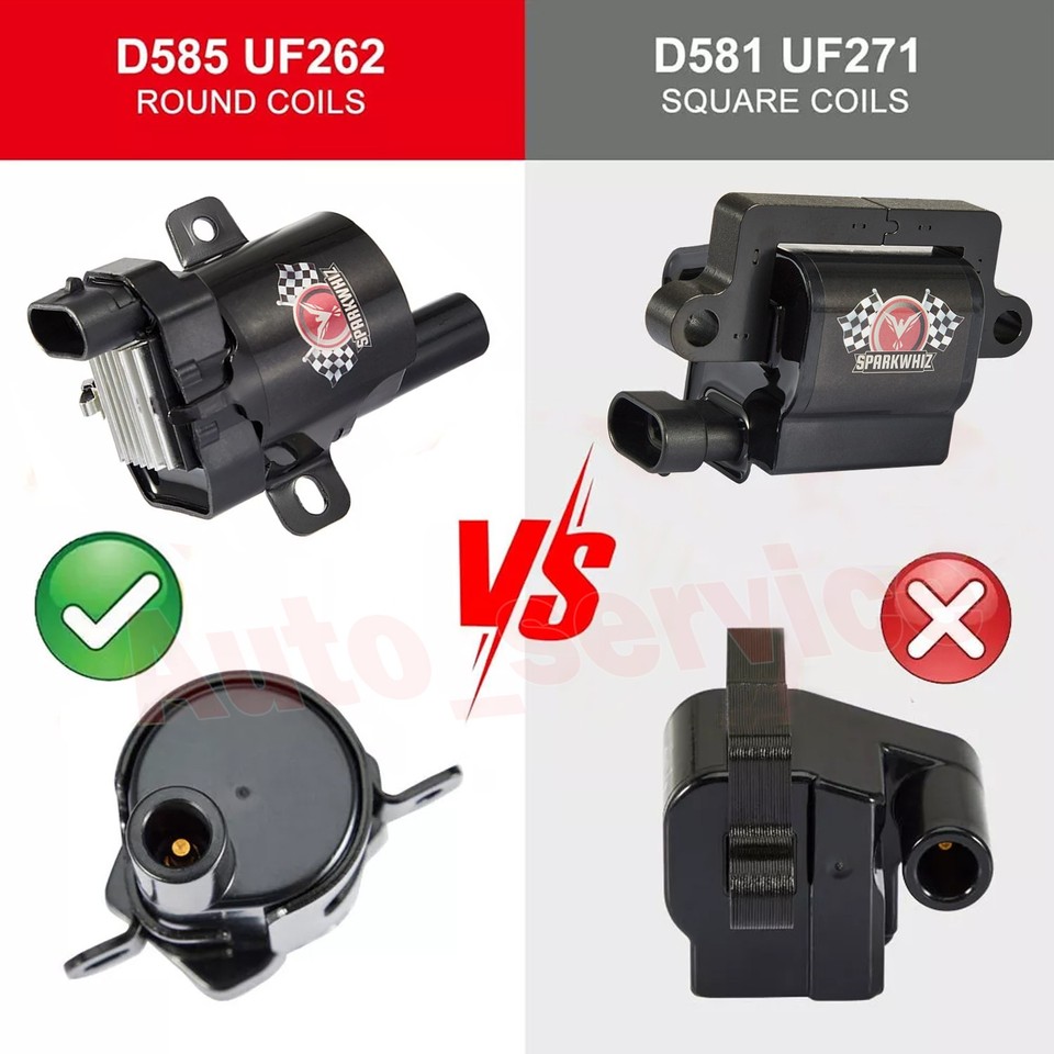 8x Round Ignition Coils for Chevy Silverado 1500 2500 GMC LS 5.3/6.0/4 ...