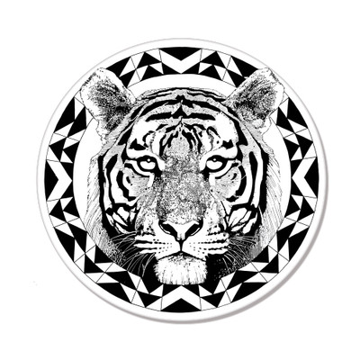 Black White Tiger Tribal Design car bumper sticker decal 4" x 4" | eBay