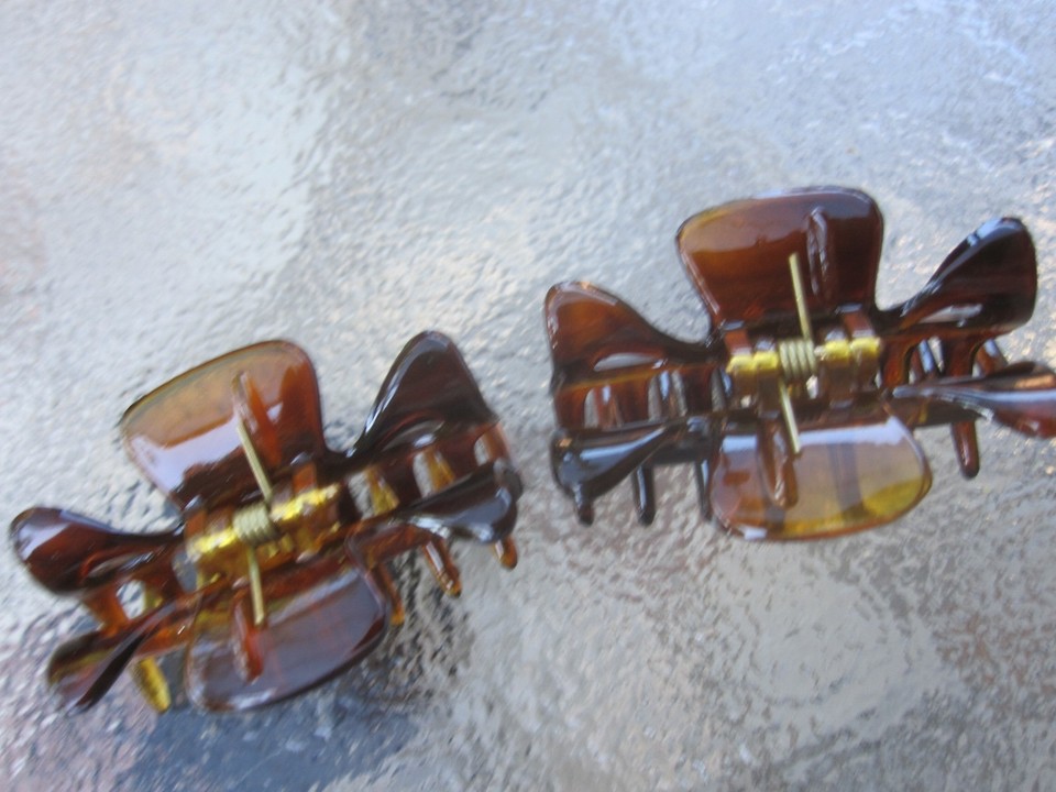 Set of 2 Mini Petite Claw Clip Pair Made in France 14 Tooth 1 1/2" New ...