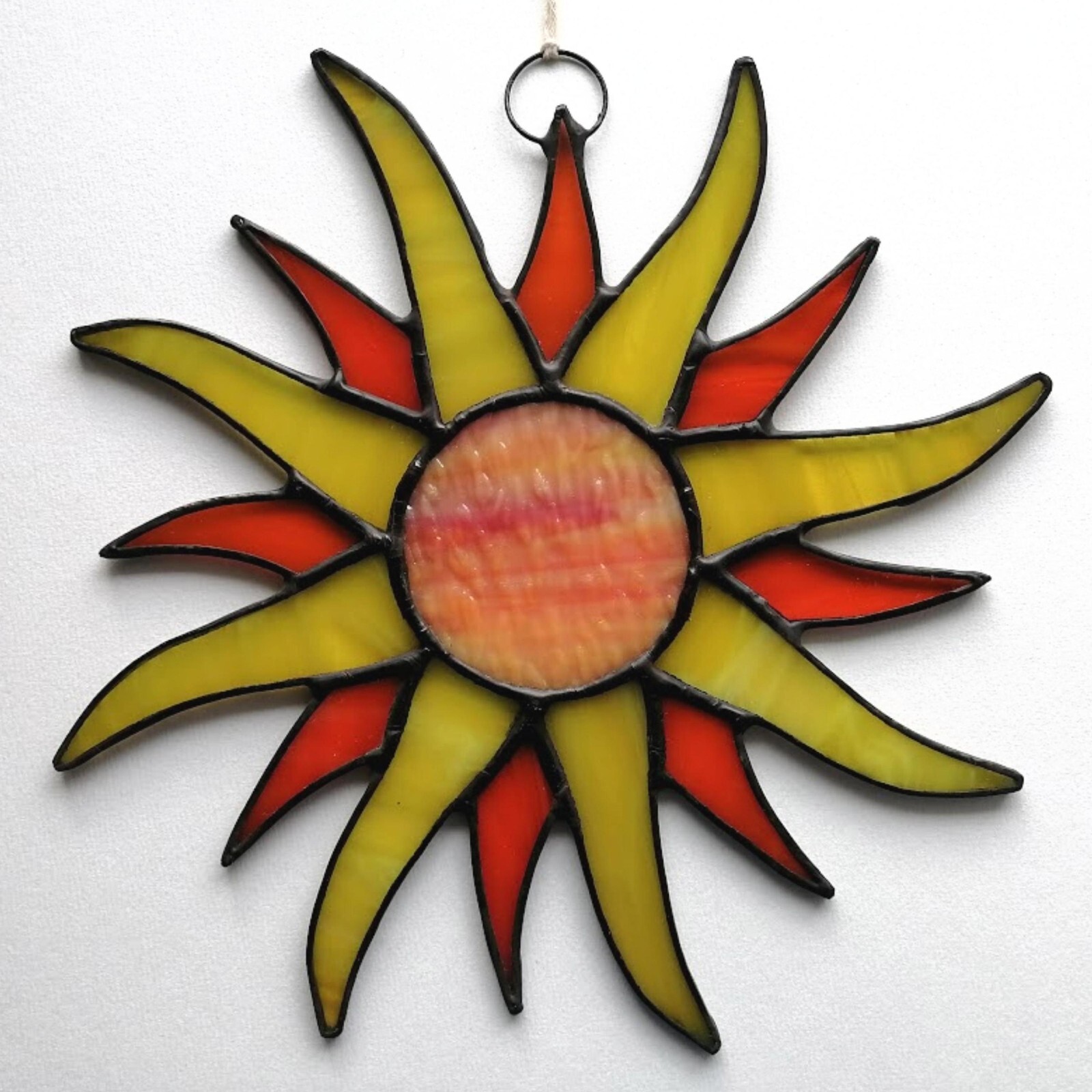 Stained Glass Sun Suncatcher Sunshine Window Panel - Boho Sunburst Wall ...