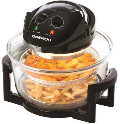 Daewoo 2 in 1 Deluxe Glass Air Fryer Deep Fat Free Frying Healthy No ...
