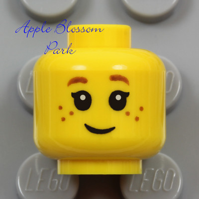 NEW Lego Child MINIFIG HEAD -Female Girl Kid Freckles Smile & Brown ...