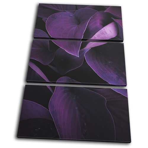 Purple Leaves Tropical Abstract Floral TREBLE CANVAS WALL ART Picture ...