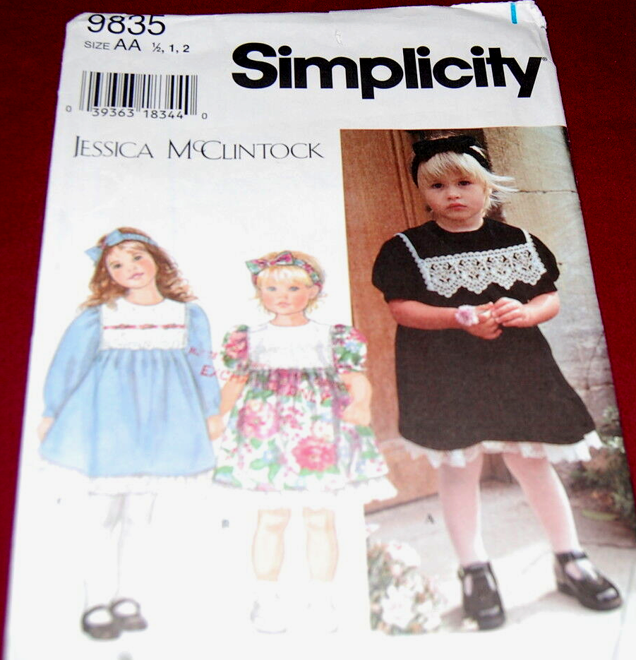 Simplicity Pattern # 9835 - Three Styles Toddler's Dresses -Size 1/2, 1 ...