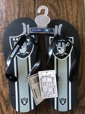 Las Vegas Raiders Logo Flip Flop Sandals Unisex Small Sizes 7-8 New NWT ...