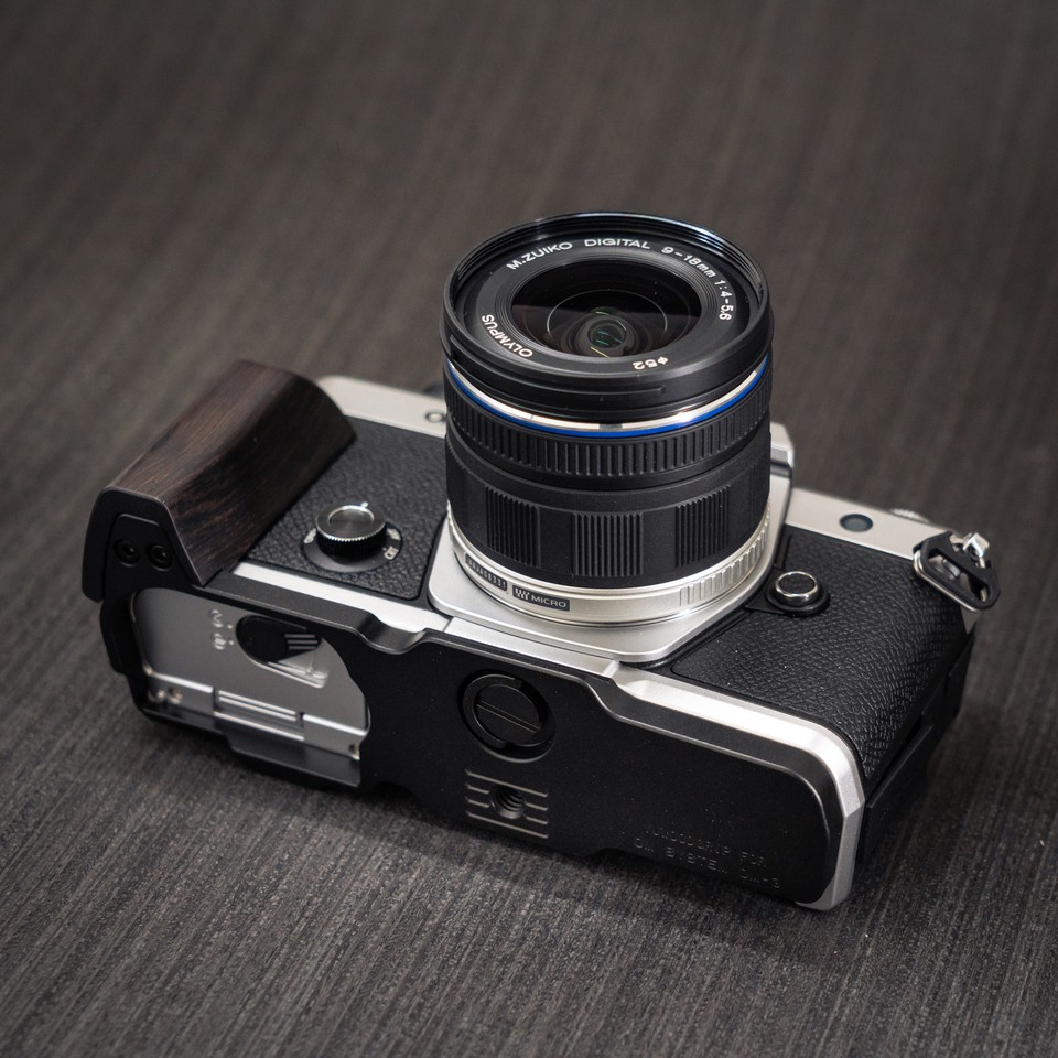 Handmade Wooden handle Grip L Plate Alloy Base for OLYMPUS OM SYSTEM OM ...