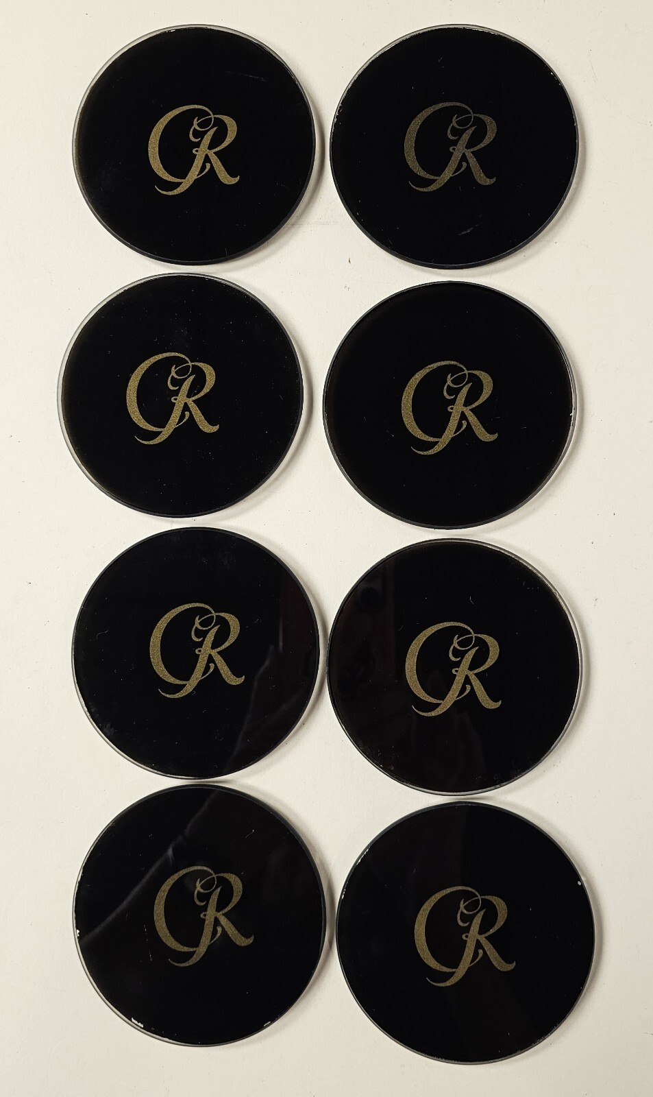 Crown Royal Round Glass Coasters Black Set Of 8 | eBay