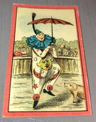 antique rare victorian matchbox label matches dancing clown pig ...