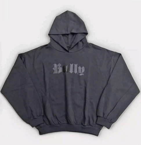 NEW YZY Yeezy Bully Hoodie Sweatshirt Size 1 Black on Black Kanye West ...