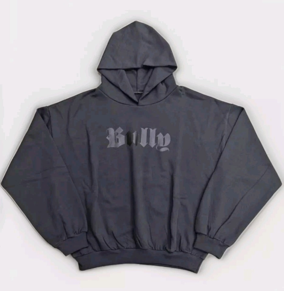 NEW YZY Yeezy Bully Hoodie Sweatshirt Size 1 Black on Black Kanye West ...