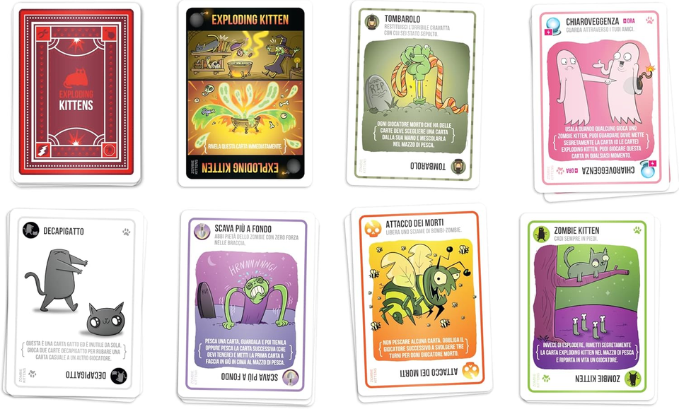 Exploding Kittens - Zombie Kittens - Gioco Di Carte, Party Game, 2-5 ...