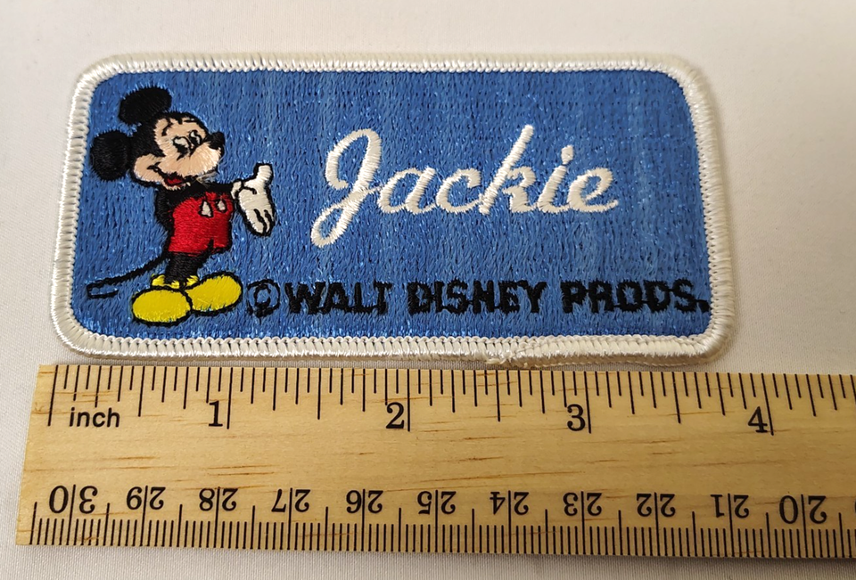 1980s Walt Disney Prods. Mickey Mouse Name Patch 'Jackie' Unused Open ...
