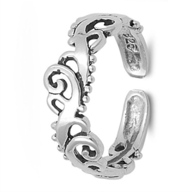 Adjustable Size Toe Ring Solid Sterling Silver 925 Various Designs Ship ...