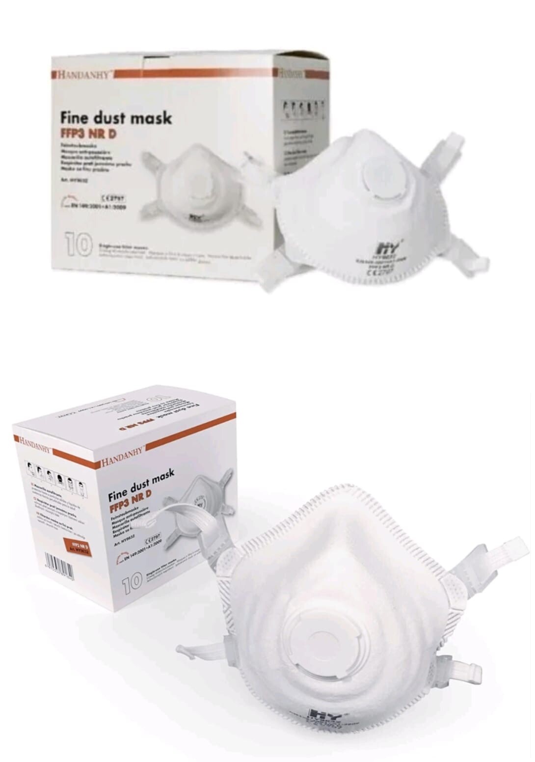 LOW PRICE - 10 HANDANHY FFP3 Valved Fine Dust Face Mask (New) | eBay