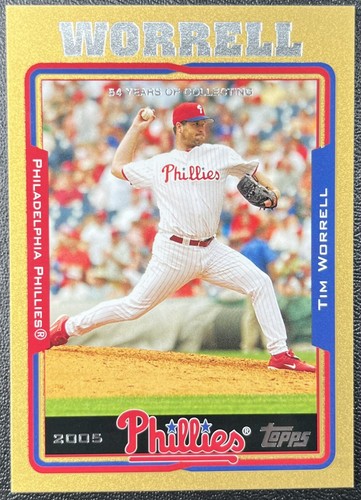 2005 Topps Serial Numbered Gold Parallel #257 773 /2005 Tim Worrell ...