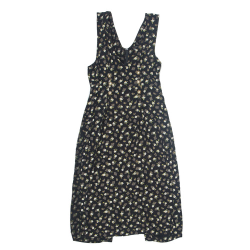 IMPULSIVE Day Dress Black Floral Nylon Sleeveless Midi Womens UK 12 ...