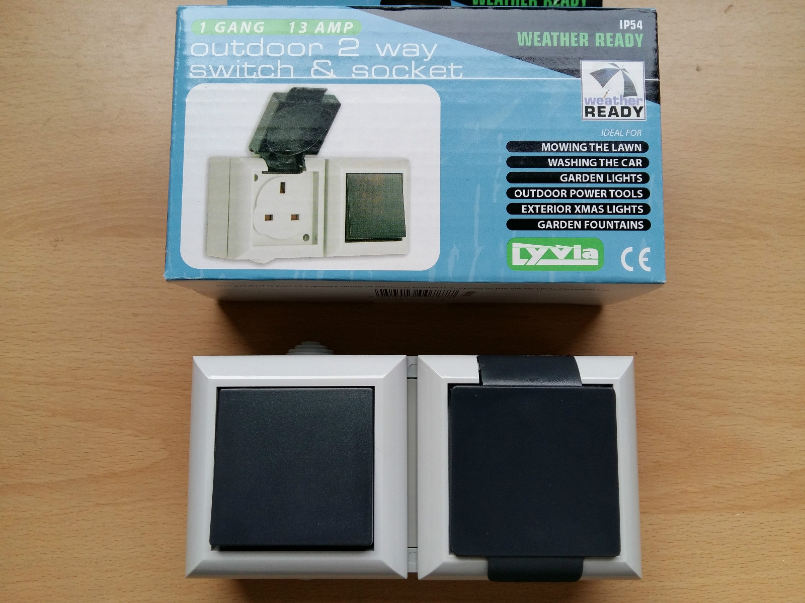 IP54 Splash Proof Waterproof Switches Sockets 1 2 Gang Weather Proof ...