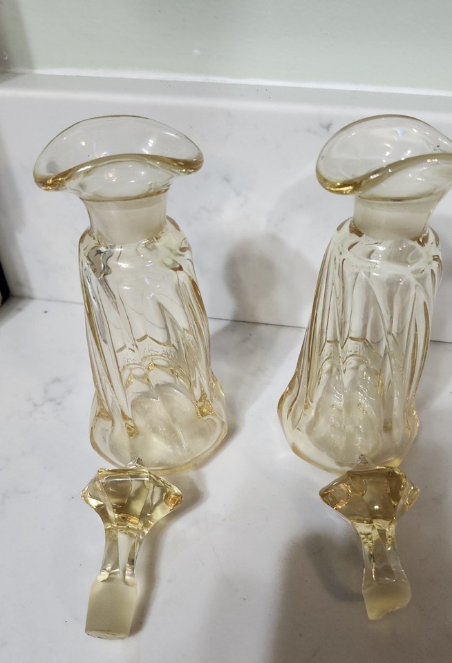Heisey Yellow Sahara Vinegar Oil Cruets Twist | eBay