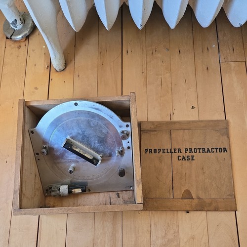 Vtg Airplane PROPELLER PROTRACTOR 36D2844 Wooden Case Box | eBay