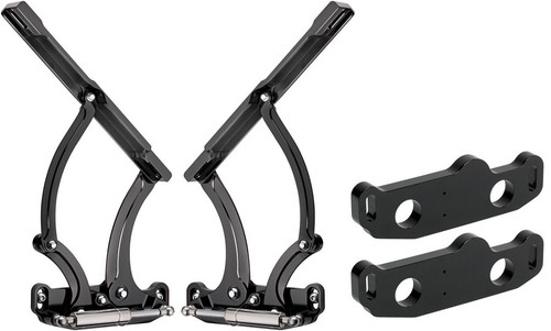 BILLET SPECIALTIES BLACK 66-67 NOVA HOOD HINGES WITH SPACERS & GAS ...