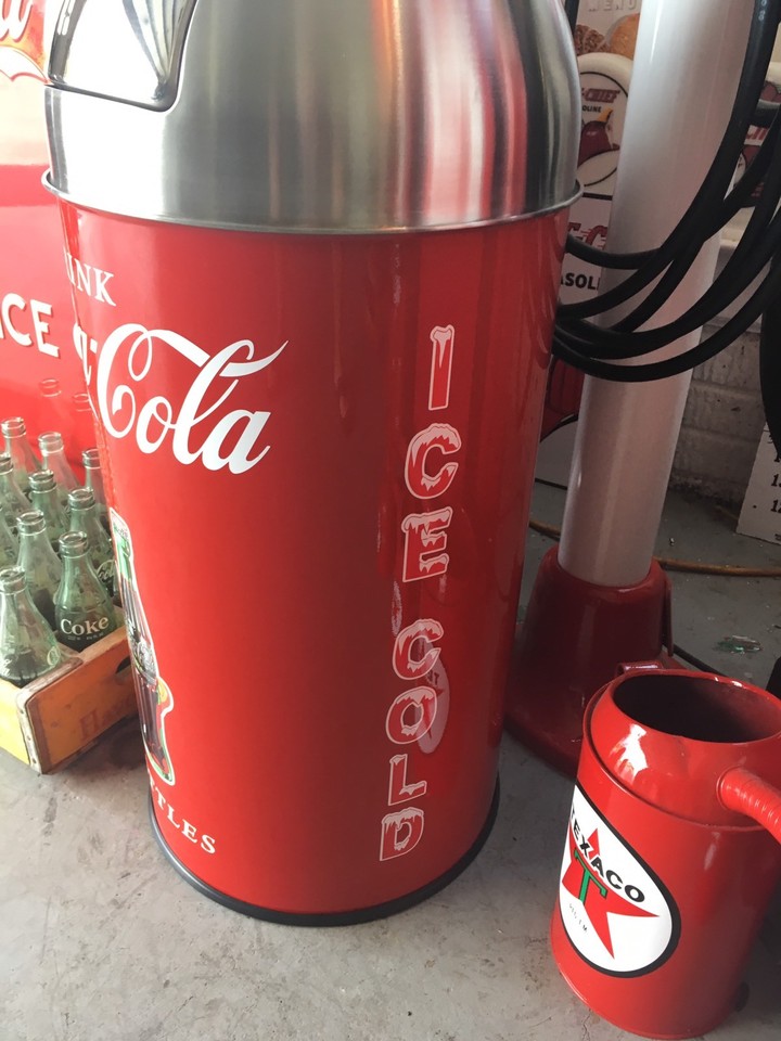 Vintage Style Coca Cola ICE COLD Trash Can SS TOP 12 Gal. 29" Tall | eBay