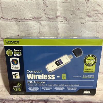 Linksys Compact Wireless-G USB Wi-Fi Adapter Stick 2.4GHz WUSB54GC By ...