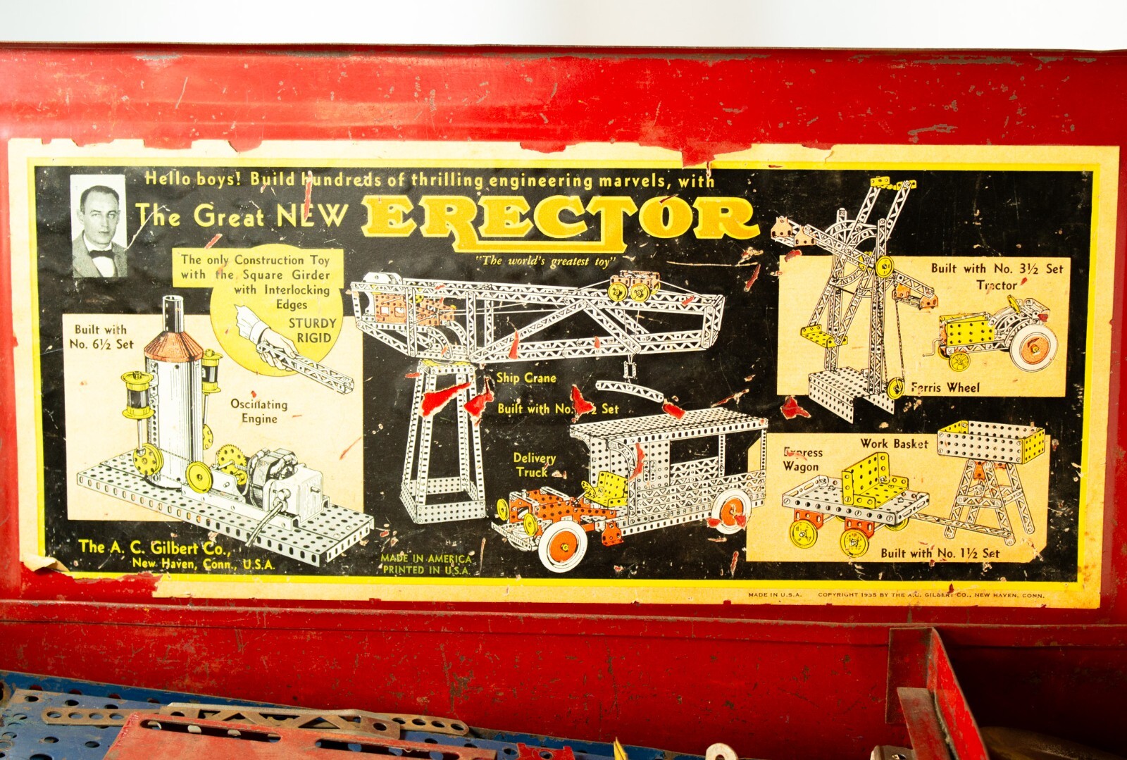 Vintage Erector Set Metal Box Incomplete | eBay