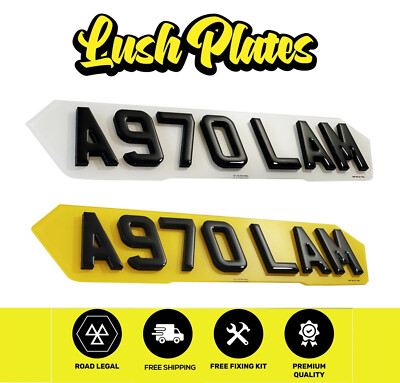 PAIR OF 4D 3D GEL LAMBO HEX CUSTOM SHAPE NUMBER PLATES FRONT & REAR ...