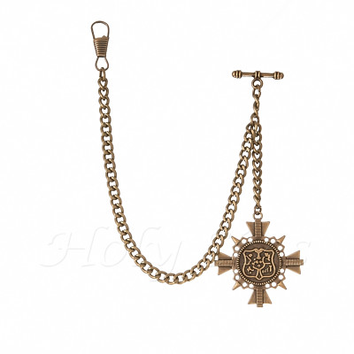 Brand New Bronze Colour Albert Pocket Watch Fob Chain With Pendant | eBay