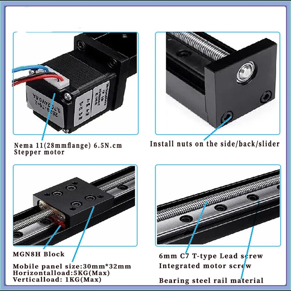 Micro Linear Slide stage w/28 Step Motor Motion Module for DIY Jewelry ...