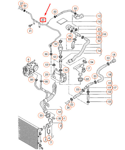 NEW VOLKSWAGEN BEETLE A5 ENGINE COOLANT PIPE 07K121065P OEM | eBay