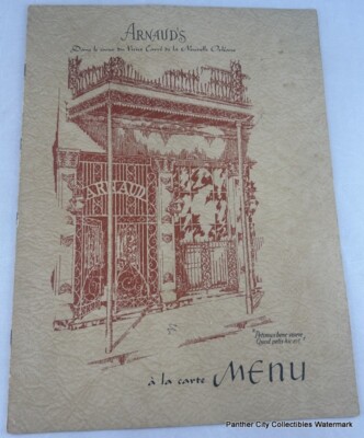 Vintage Restaurant Menu Arnaud's New Orleans French Quarter Creole | eBay