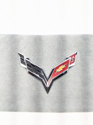 OEM NEW 14-19 Chevrolet Corvette Rear Crossed Flag Chrome Emblem ...