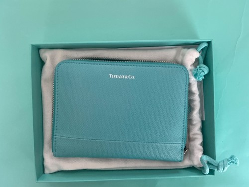 Tiffany & Co. Textured LTHR Zip Around Small Wallet Blue Authentic | eBay