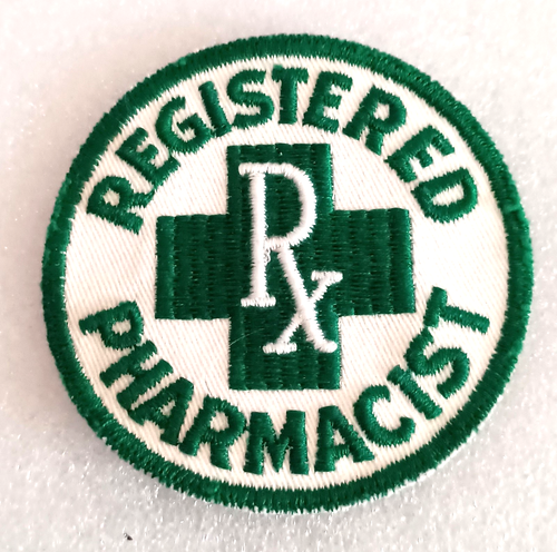 Vtg Obsolete Retail RX Registered Pharmacist Uniform Logo Patch NOS New ...