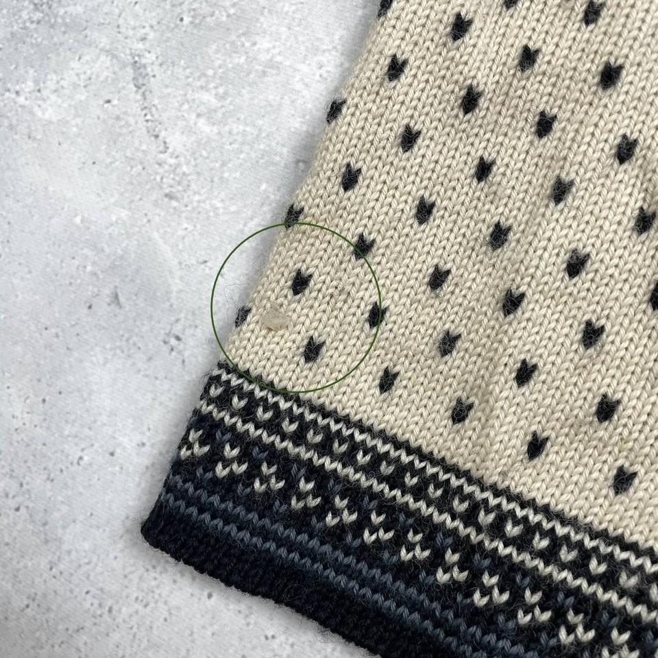 Dale of Norway Full Zip Heavy Knitted Wool Sweater Jacket Beige/ Black ...