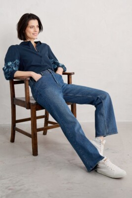 Seasalt Women's Jeans - blue Highmore Bootcut Jeans - Regular - Mid ...