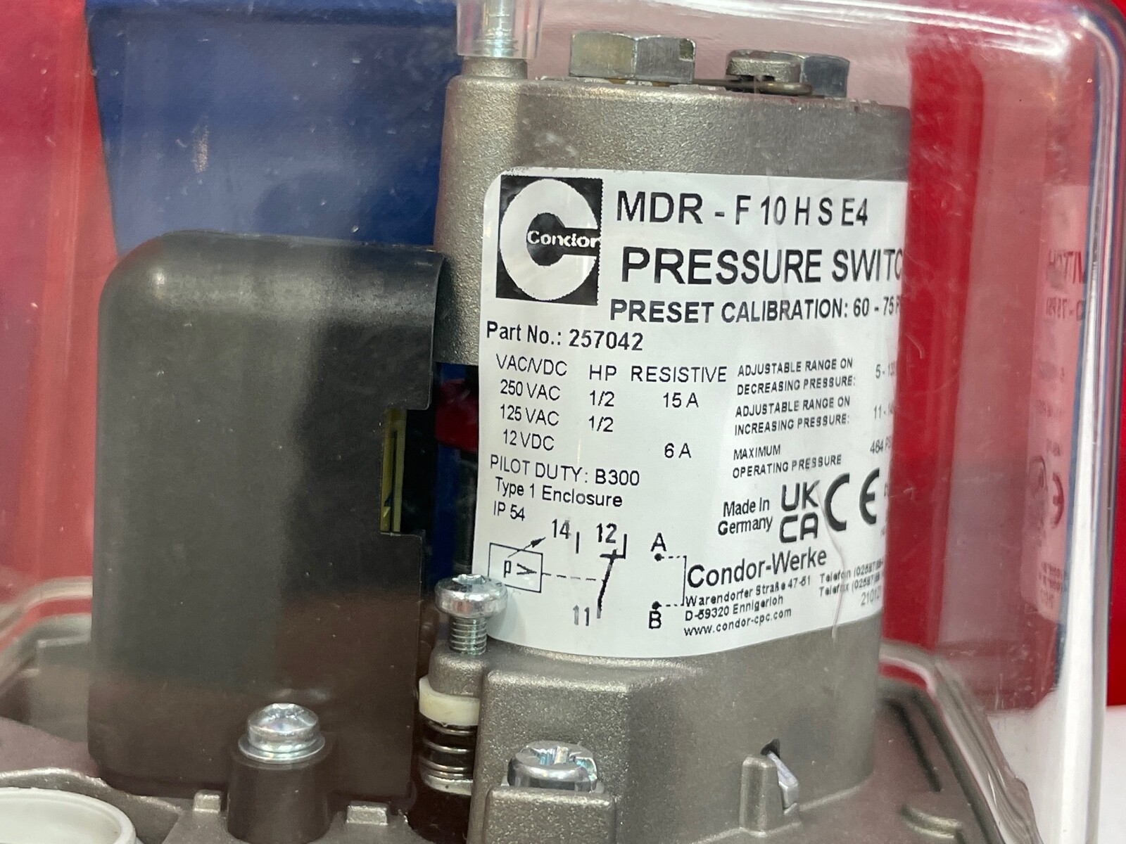 CONDOR+MDR-F+10-H-S+%2F+MDR-F10HS+PRESSURE+SWITCH+257042+%2370E46 for ...