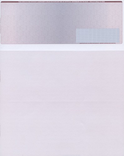 100 Blank Check Stock Paper - Check on Top - burgu/blue Cubed - "High ...