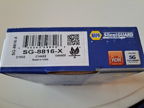 Plaquettes de frein à disque NAPA SilentGuard, SG-8816-X, LIVRAISON ...