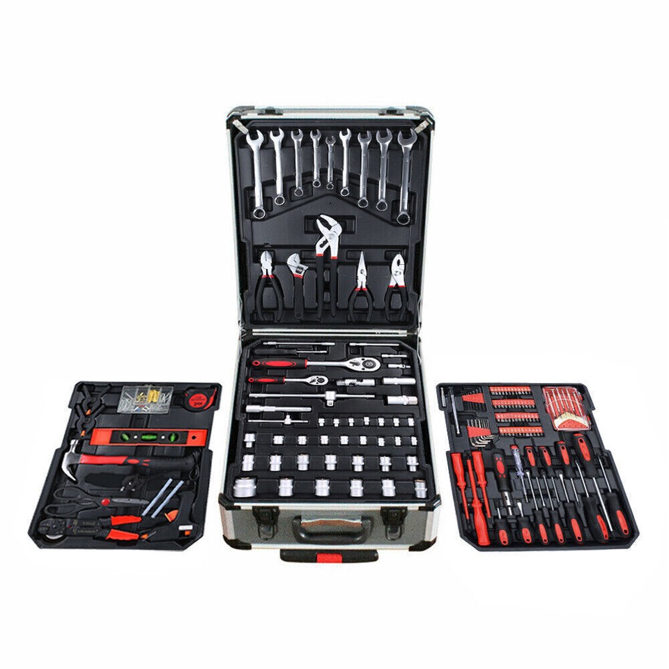 810PCS Tool Set Case Mechanics Kit Box Organize with Castors Toolbox ...